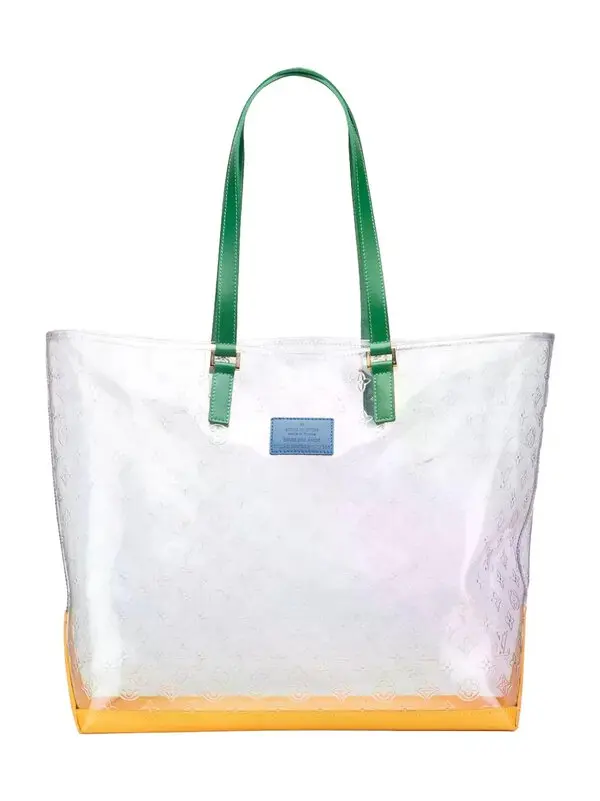 LOUIS VUITTON 1999 Limited Edition Brazil 500th Anniversary Monogram Vinyl Clear Cabas Tote Bag - White