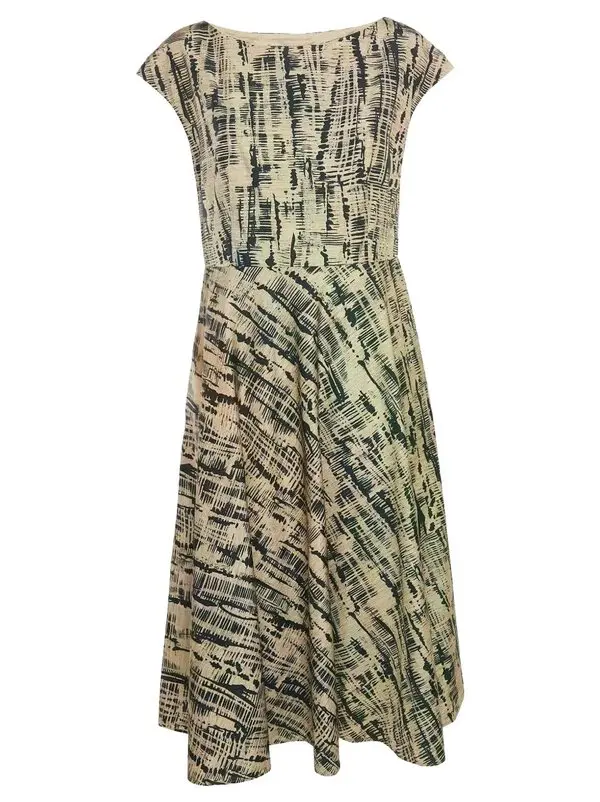 Max Mara Printed Cotton Midi Dress - Neutrals