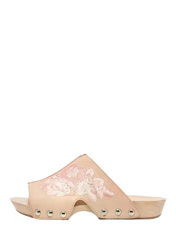 Alexander McQueen Floral-embroidered Sandals - Neutrals