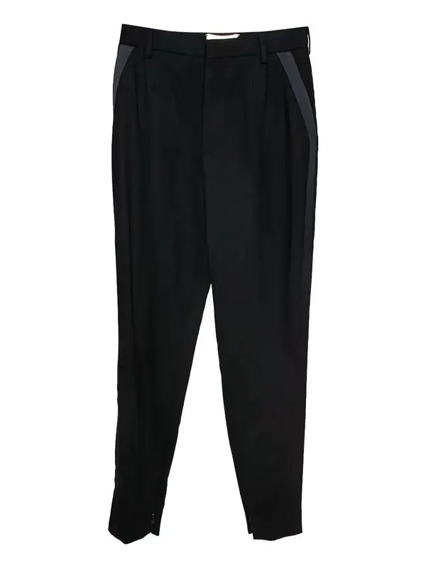 Saint Laurent Side Stripe Wool Trousers - Black