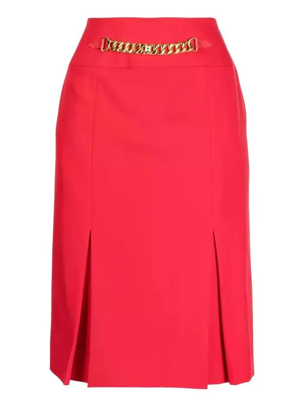 Celine 1990-2000s Chain-detailed Midi Skirt - Red