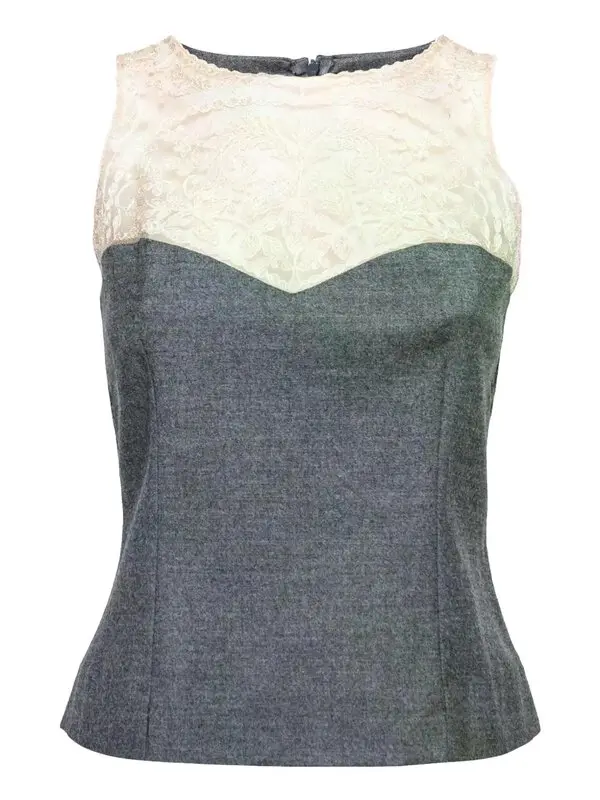 Sportmax Lace Wool Top - Grey