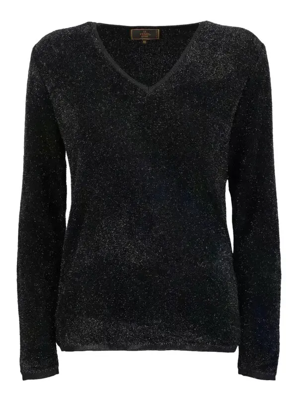 Fendi Lurex-detail Sweater - Black