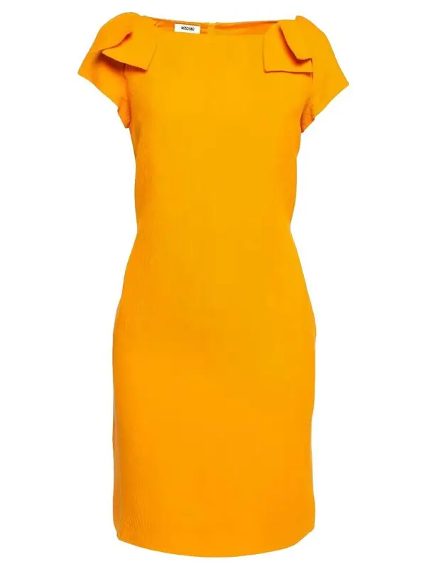 Moschino Draped-shoulder Midi Dress - Orange
