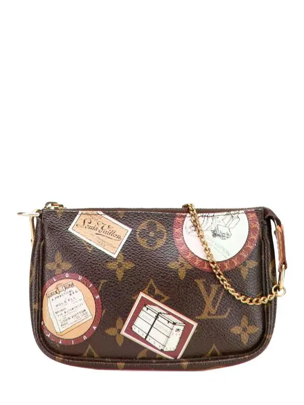 LOUIS VUITTON Monogram Patch Mini Pochette Accessoires Handbag - Brown