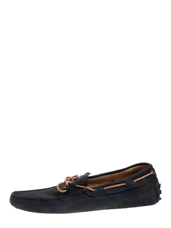 TOD'S VINTAGE Nubuck Leather Boat Shoes - Blue