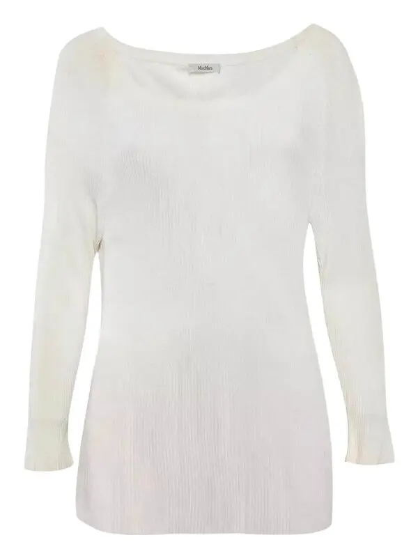 Max Mara Boat-neck Ribbed Sweater - White