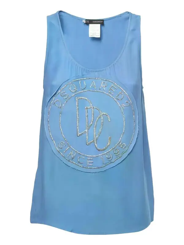 Dsquared2 Bead-embellished Top - Blue