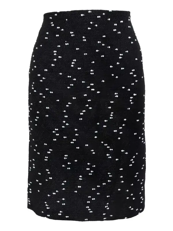Oscar De La Renta Tweed Pencil Skirt - Black