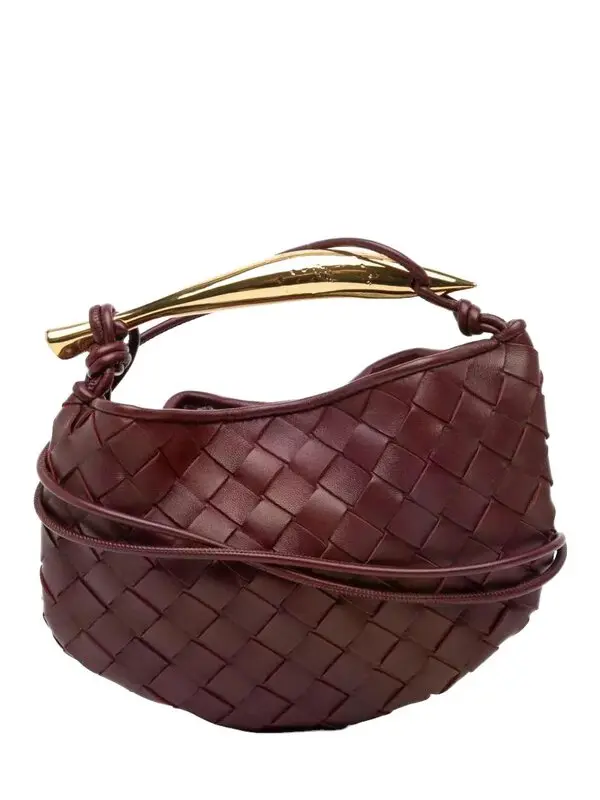 Bottega Veneta Baby Lambskin Intrecciato Sardine Satchel - Red