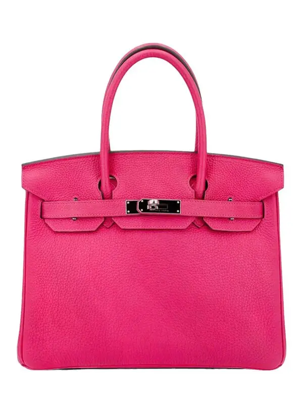 Hermès 2022 Birkin 30 Togo Handbag With Palladium Hardware - Pink