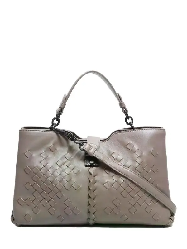 Bottega Veneta Napoli Intrecciato Handbag - Grey