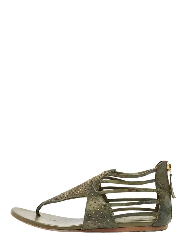 Alexander McQueen Stud-embellished Gladiator Sandals - Green