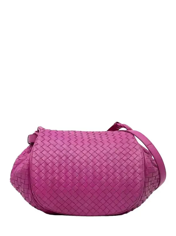 Bottega Veneta Nappa Intrecciato Flap Crossbody Bag - Pink