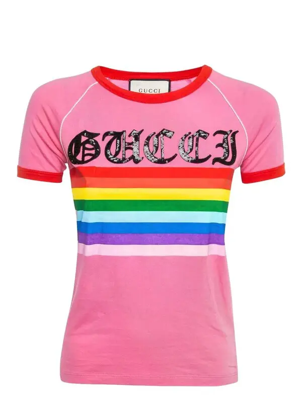 Gucci Sequin-embellished T-shirt - Pink