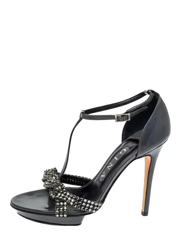 GINA 115mm T-strap Sandals - Black