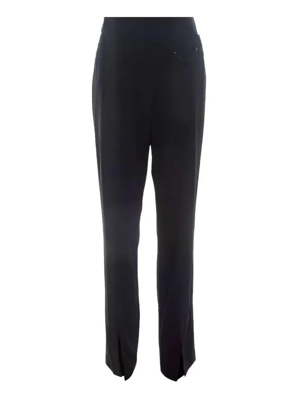 Escada Straight-leg Trousers With Zip And Chain Detail - Black