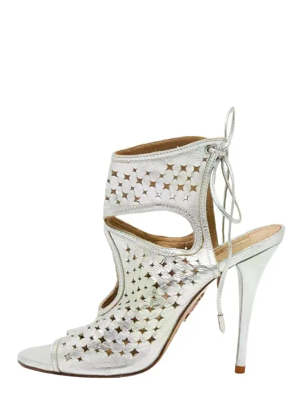 AQUAZZURA 115mm Sexy Thing Cut-out Sandals - Silver