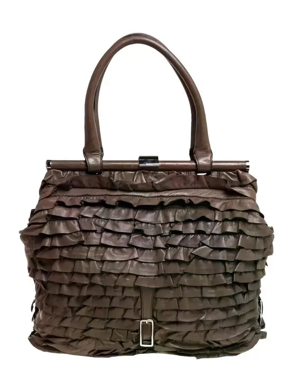 Valentino Garavani Ruffled Tote Bag - Brown