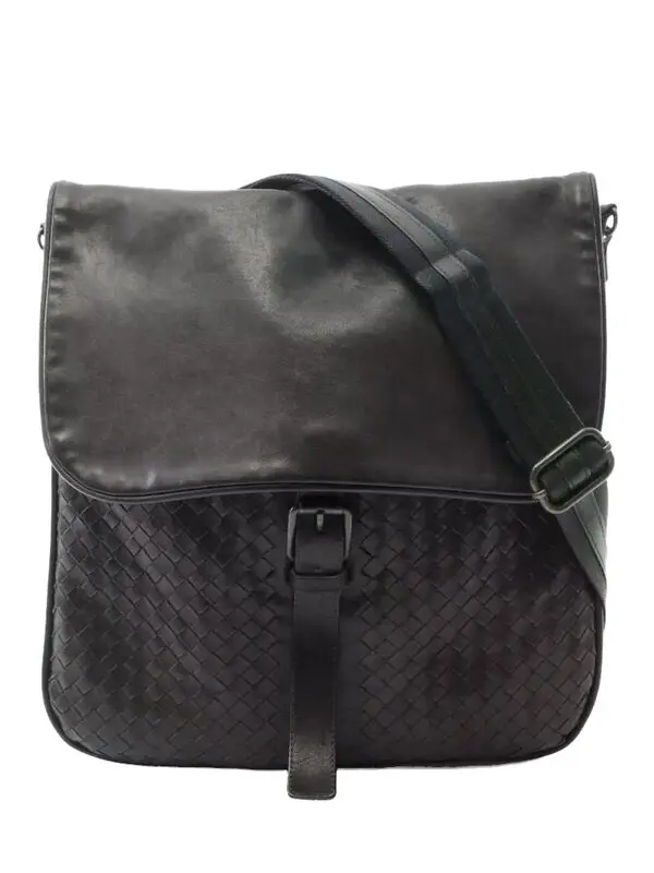 Bottega Veneta 2000s Intrecciato Shoulder Bag - Black