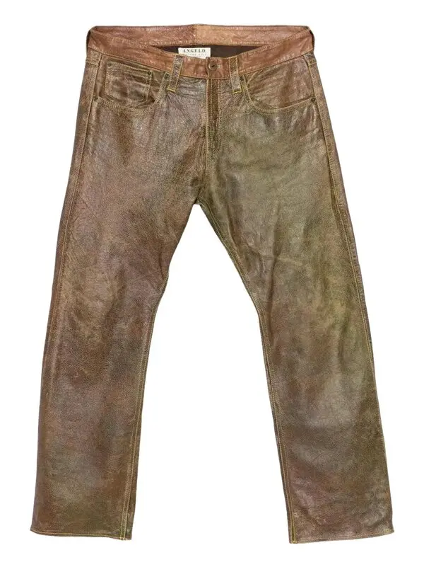 A.N.G.E.L.O. VINTAGE CULT 1990s Leather Straight-leg Trousers - Brown