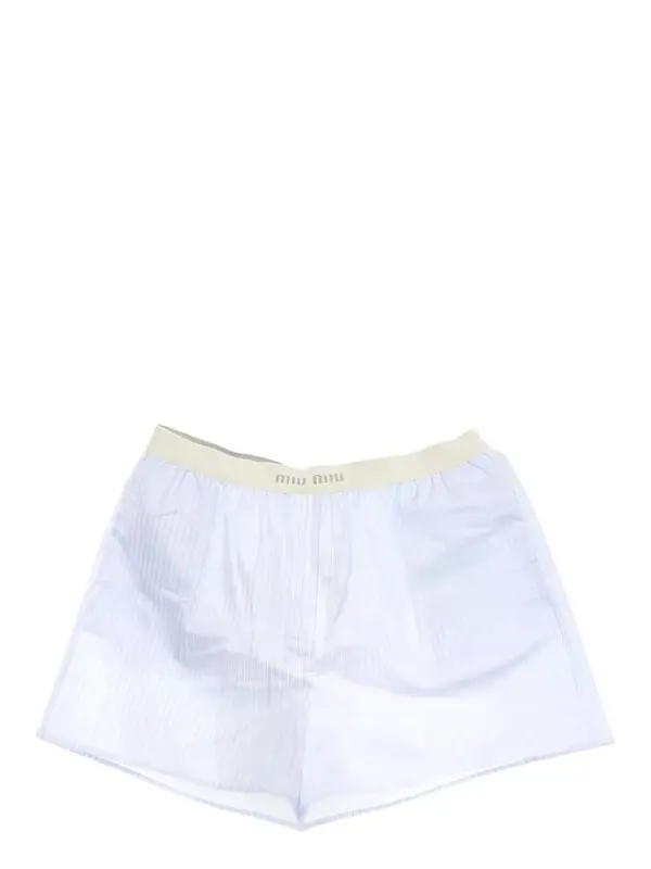 Miu Miu Striped Cotton Shorts - Blue