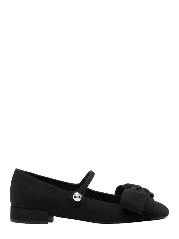 Valentino Garavani Bowjane Leather Ballerina Flats - Black