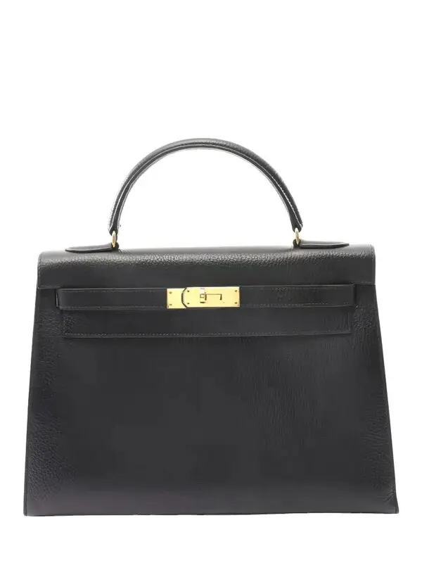 Hermès 1991 Kelly 32 Gold Hardware Handbag - Black