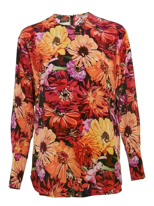 Stella McCartney Floral-print Silk Blouse - Red