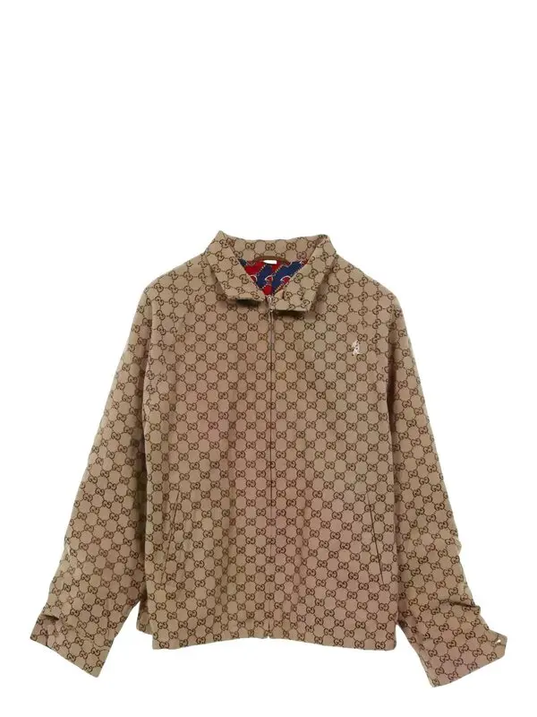 Gucci Gg Jacquard Full-zip Jacket - Brown