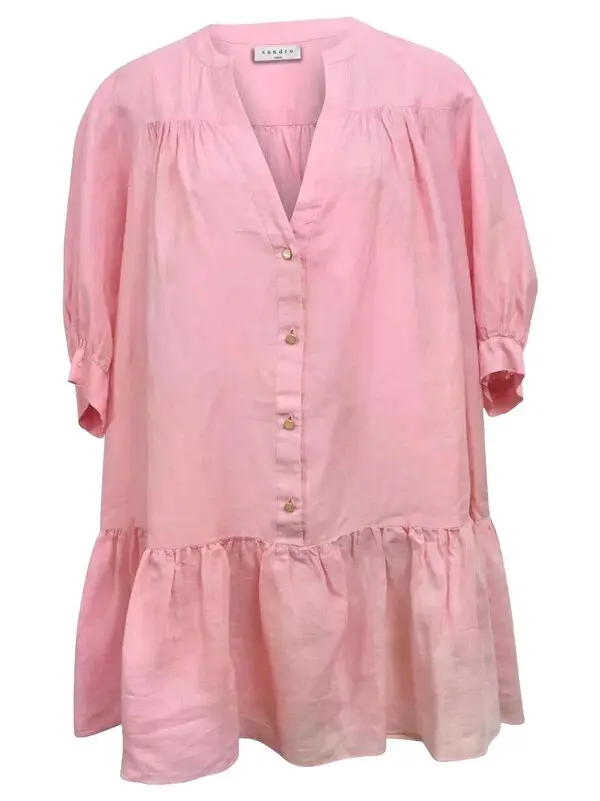 Sandro Buttoned Mini Dress - Pink