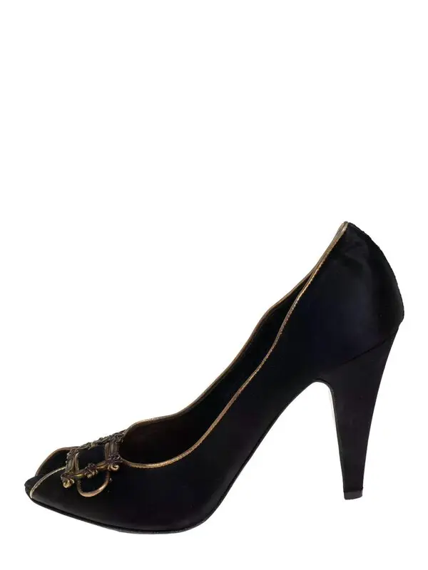 LE SILLA 95mm Peep-toe Buckle-detail Pumps - Black