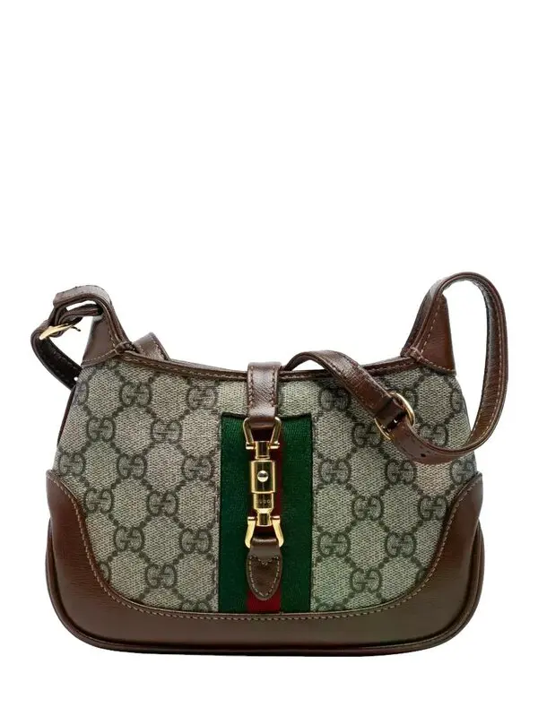 Gucci Mini Gg Supreme Web Jackie 1961 Crossbody Bag - Brown