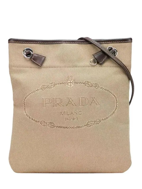 Prada 2013-2025 Canapa Logo Crossbody Bag - Brown