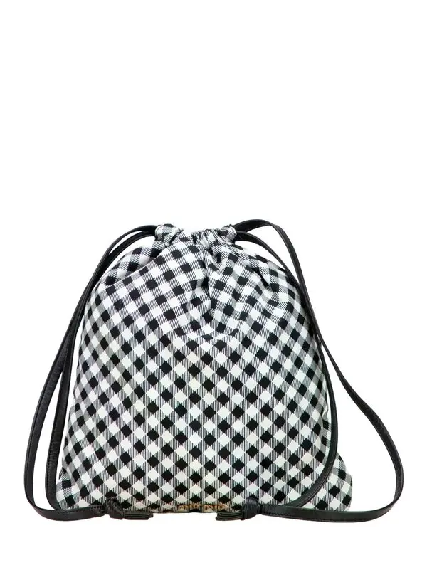 Miu Miu Nylon Gingham Drawstring Pouch - Blue
