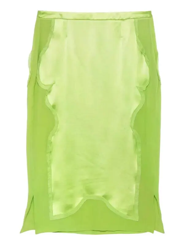 Saint Laurent 2004 Pagoda Silk Skirt - Green