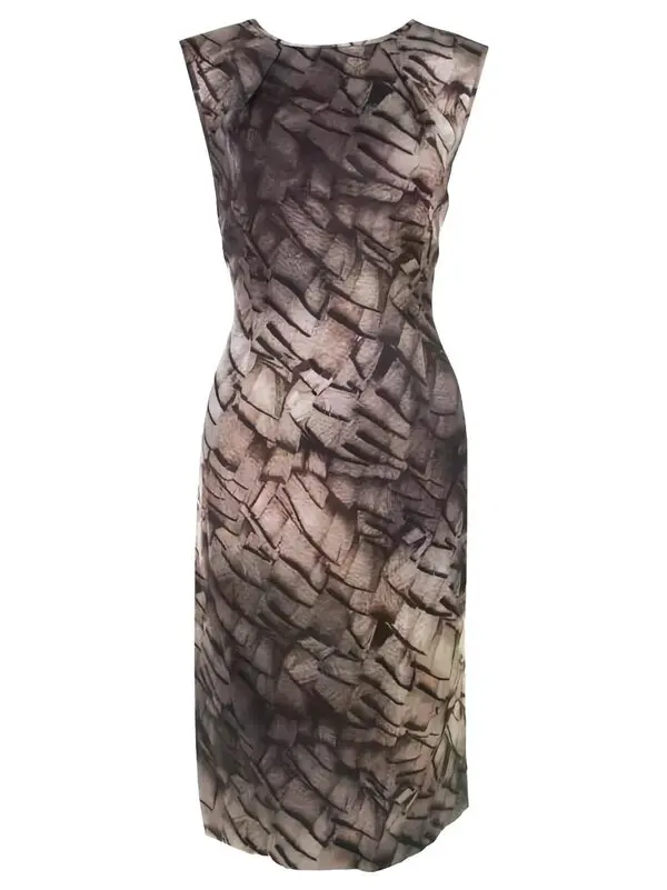 Escada Sleeveless Mosaic Print Day Dress - Grey