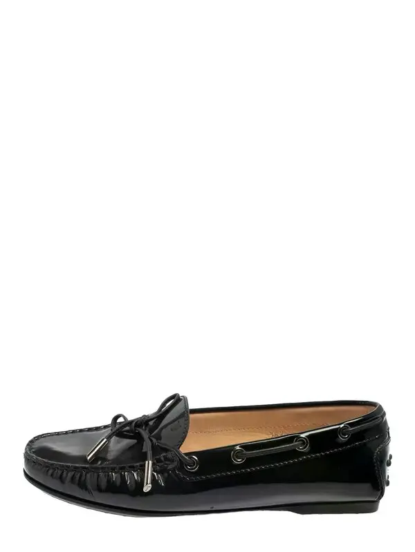 TOD'S City Gommino Patent-leather Boat Shoes - Black
