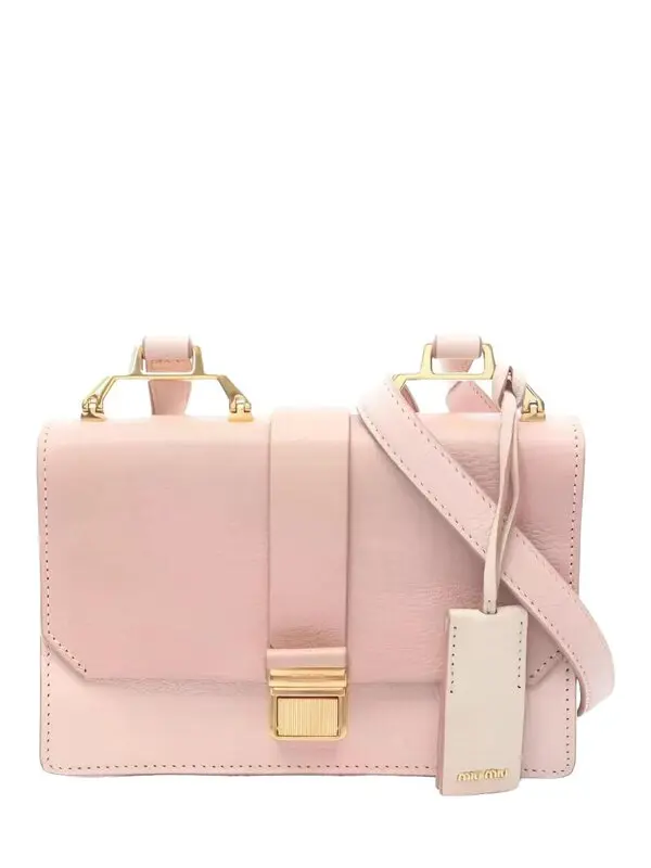 Miu Miu 2010s Madras Leather Crossbody Bag - Pink