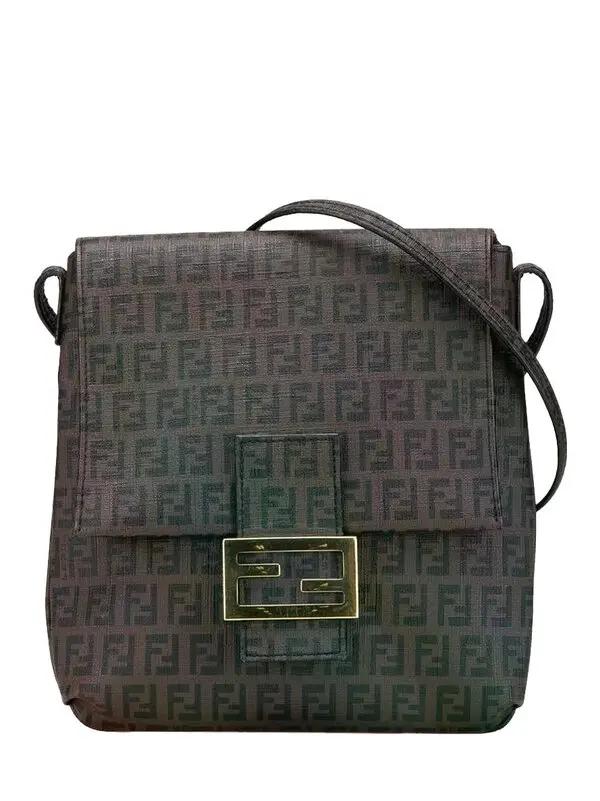 Fendi Zucchino Spalmati Crossbody Bag - Brown