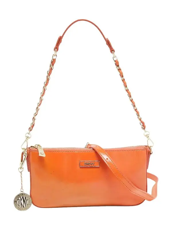 Dkny Vintage Patent-leather Shoulder Bag - Orange