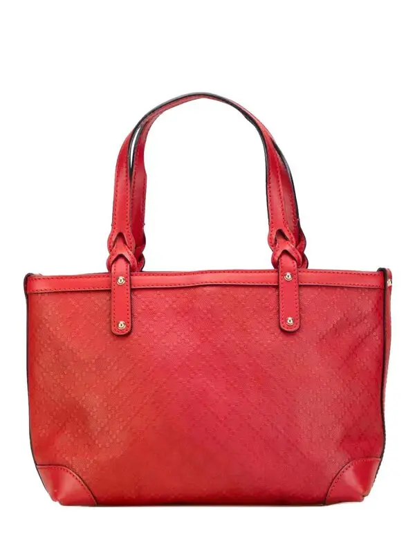Gucci Small Diamante Leather Craft Tote Bag - Red