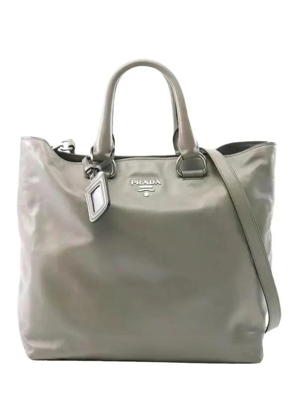 Prada 2010s Leather Tote Bag - Grey