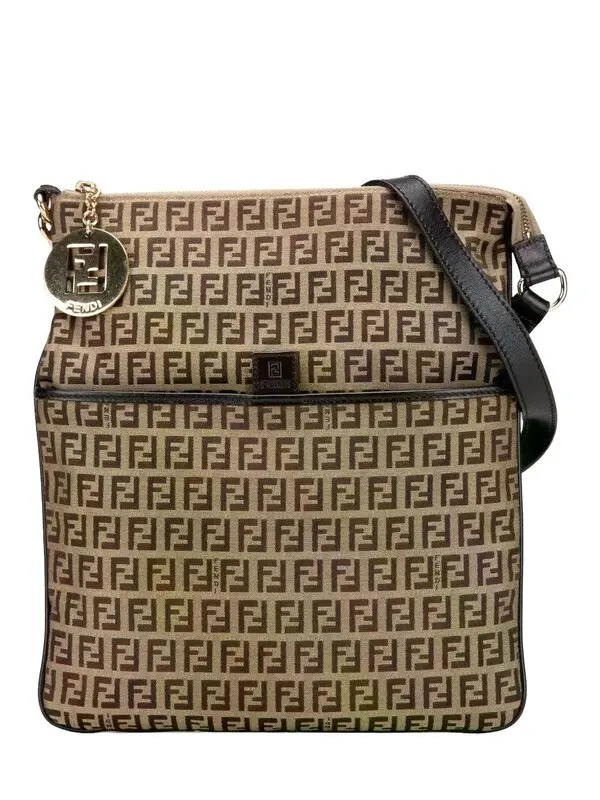 Fendi 2000-2010 Zucchino Canvas Crossbody Bag - Brown