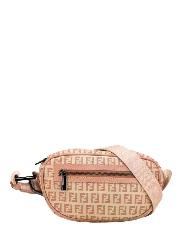Fendi 2000-2010 Zucchino Canvas Crossbody Bag - Brown