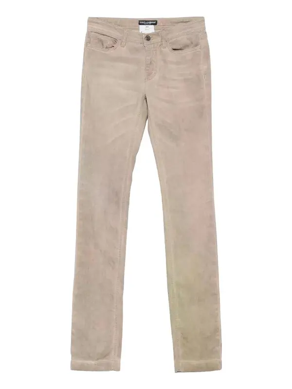 Dolce & Gabbana 2000s Crease-detailed Trousers - Grey