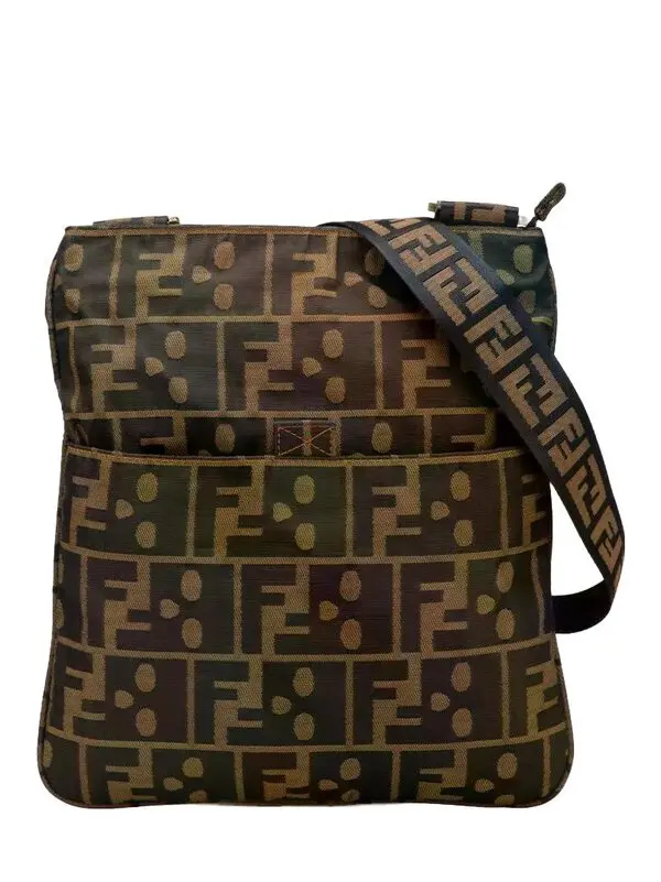 Fendi Zucca Canvas Skull Crossbody Bag - Brown