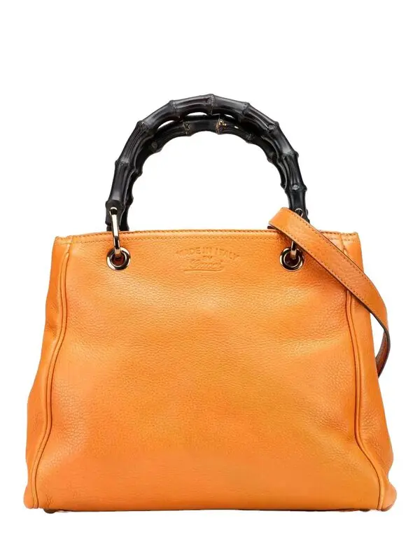 Gucci Bamboo Shopper Satchel - Orange