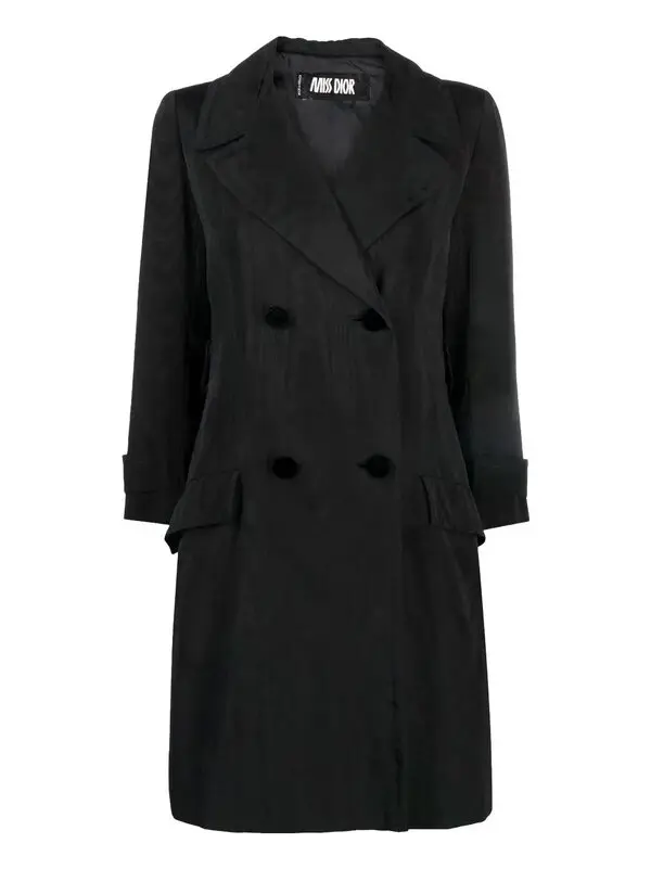 Dior 1970s Double-breasted Trench Coat - Black