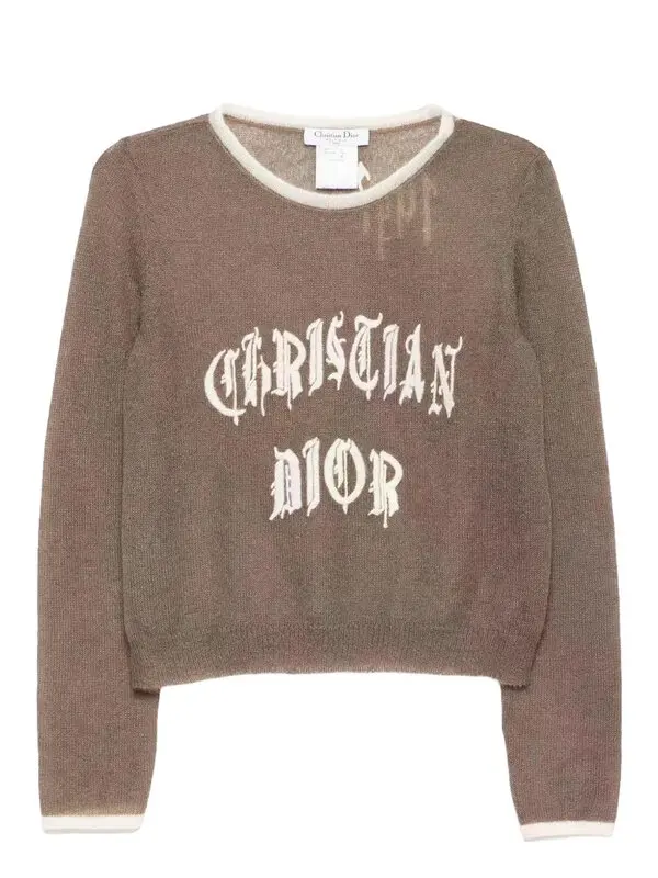 Dior Logo-embroidered Top - Brown